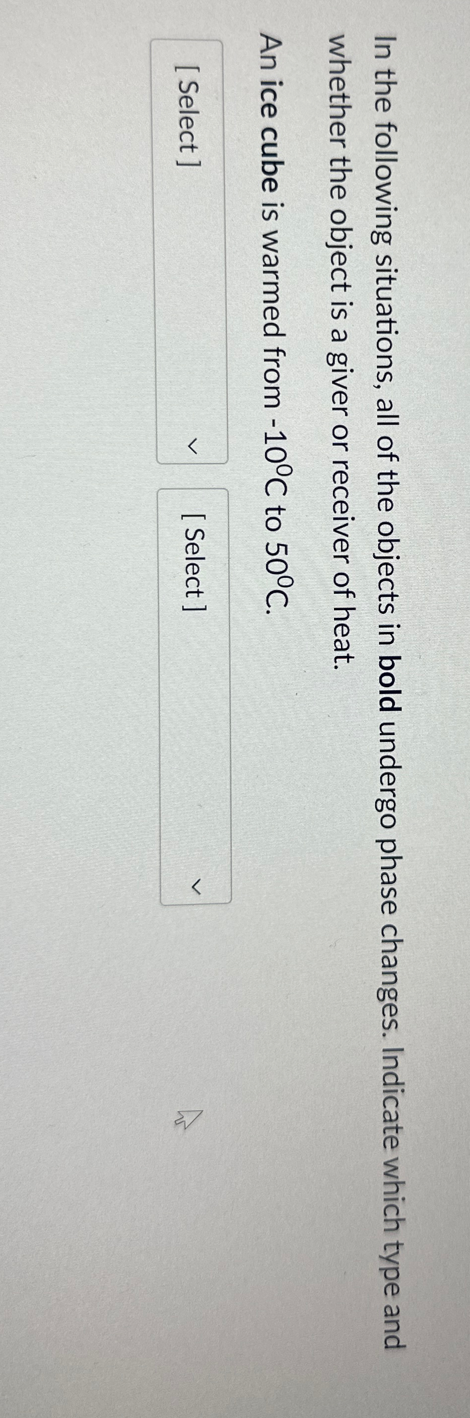 Solved In the following situations, all of the objects in | Chegg.com