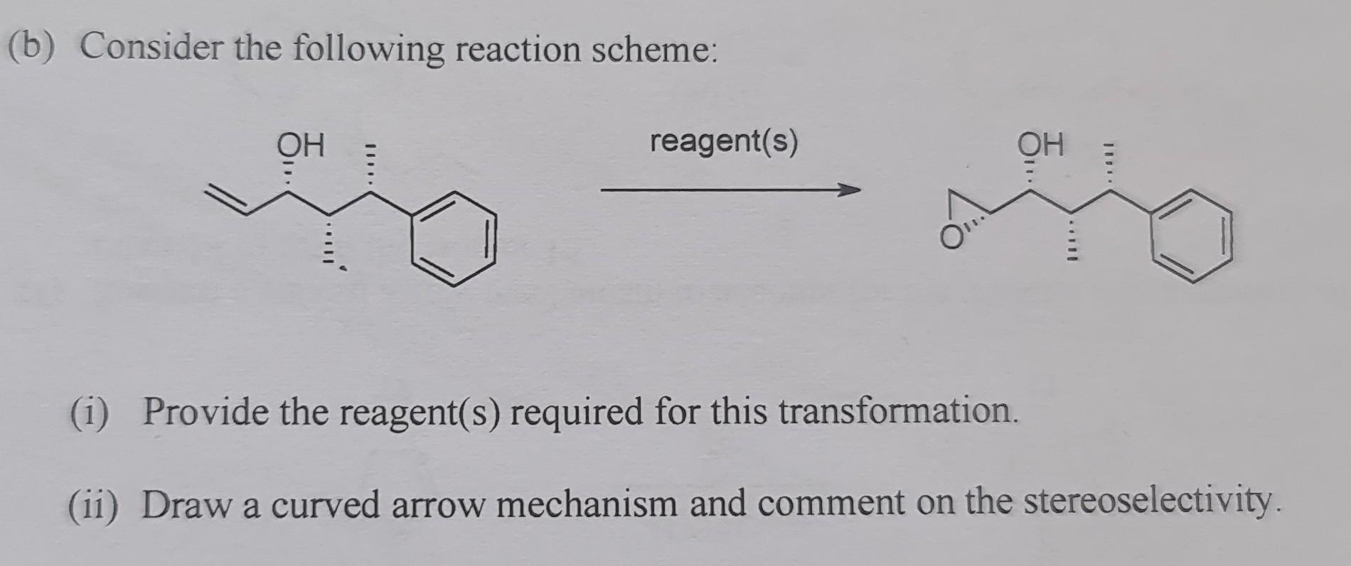 Solved (b) Consider the following reaction scheme: | Chegg.com