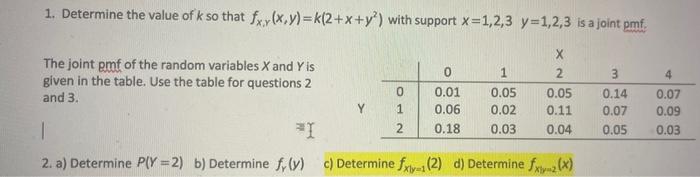Solved 1. Determine the value of k so that | Chegg.com