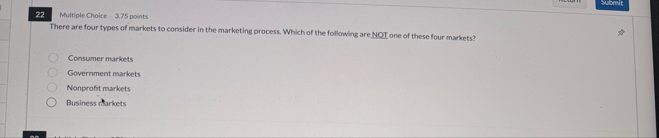 [Solved]: 22 Multiple Choice - 3.75 points There are four ty