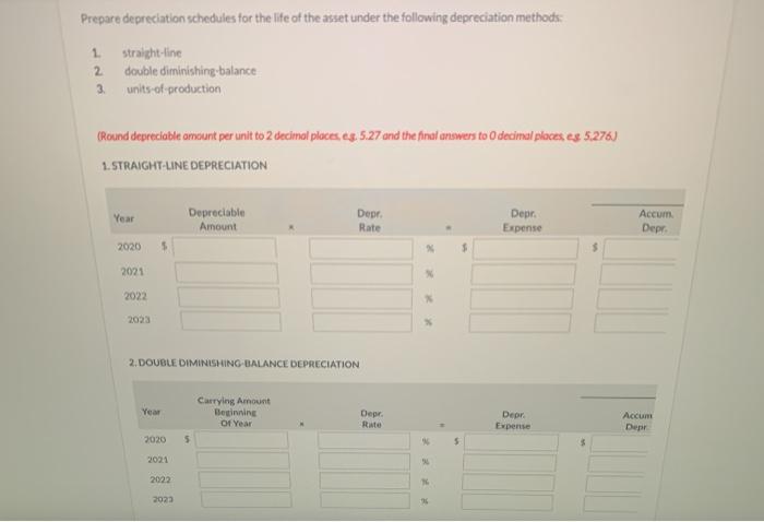 Solved accum depr. and carrying amount tables are cut off on | Chegg.com