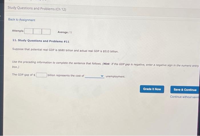 Solved Study Questions and Problems (Ch 12) Back to | Chegg.com