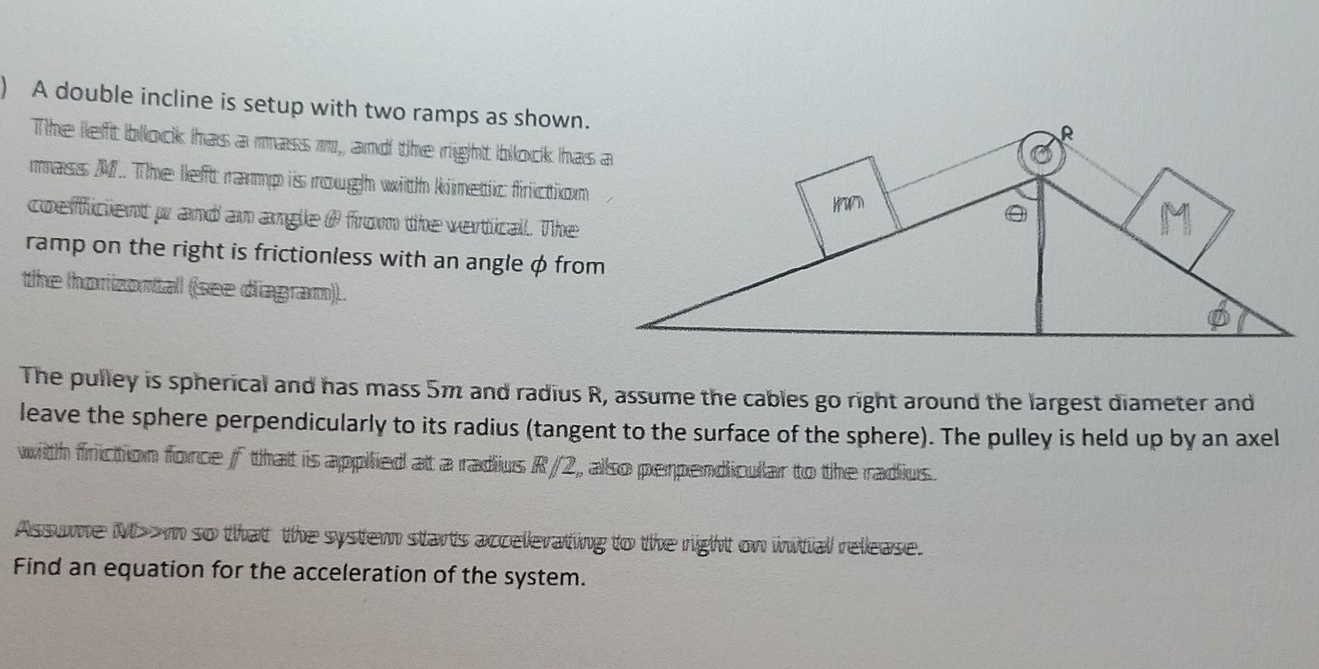 Solved ) A double incline is setup with two ramps as shown. | Chegg.com