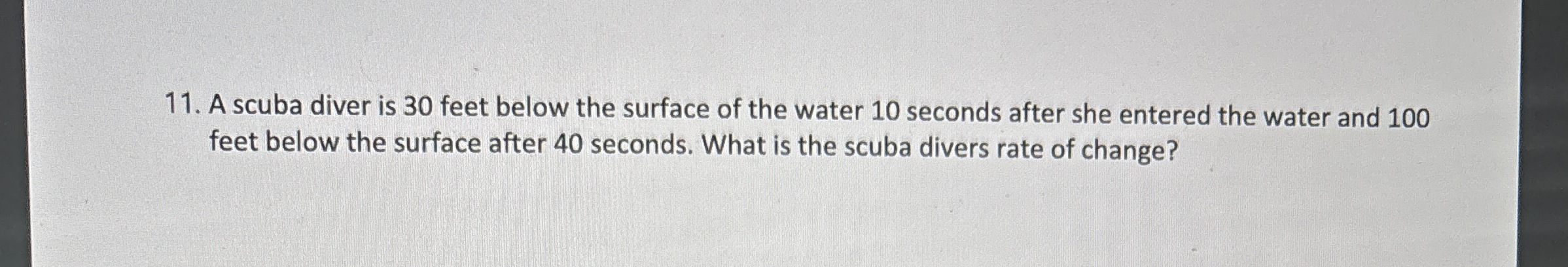 Solved A scuba diver is 30 ﻿feet below the surface of the | Chegg.com