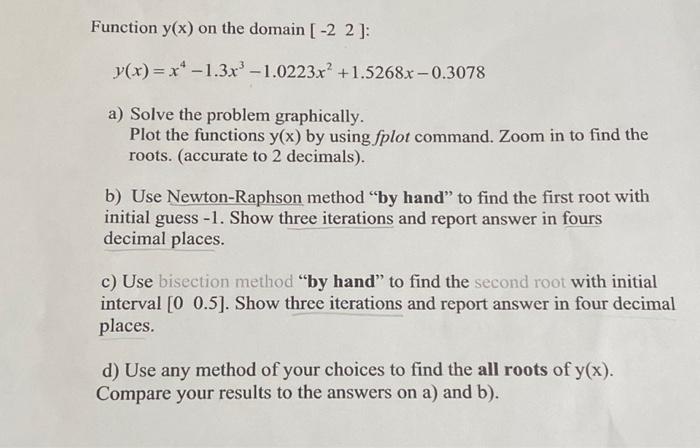 Solved All I Want Is Just D Matlab Scriptfunction To Find 