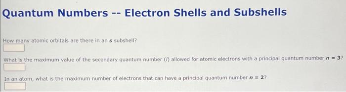 Solved How many atomic orbitals are there in an s subshell? | Chegg.com