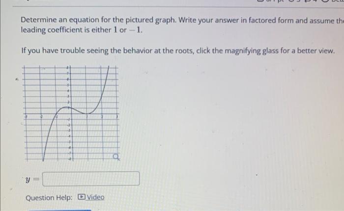 Solved Determine an equation for the pictured graph. Write | Chegg.com