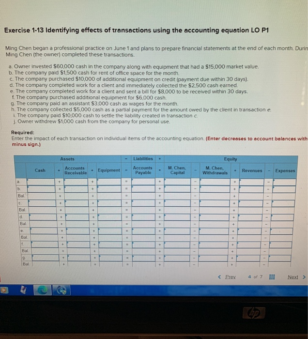 Solved Exercise 1 13 Identifying Effects Of Transactions