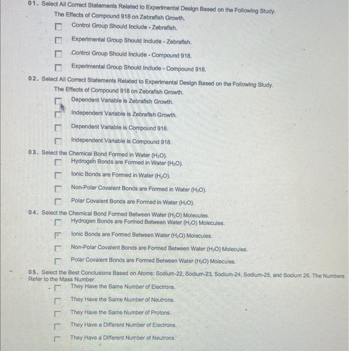 Solved 01. Select All Correct Statements Related to | Chegg.com