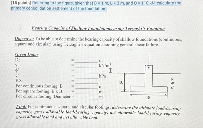 (15 points) Referring to the figure, given that B=1 | Chegg.com