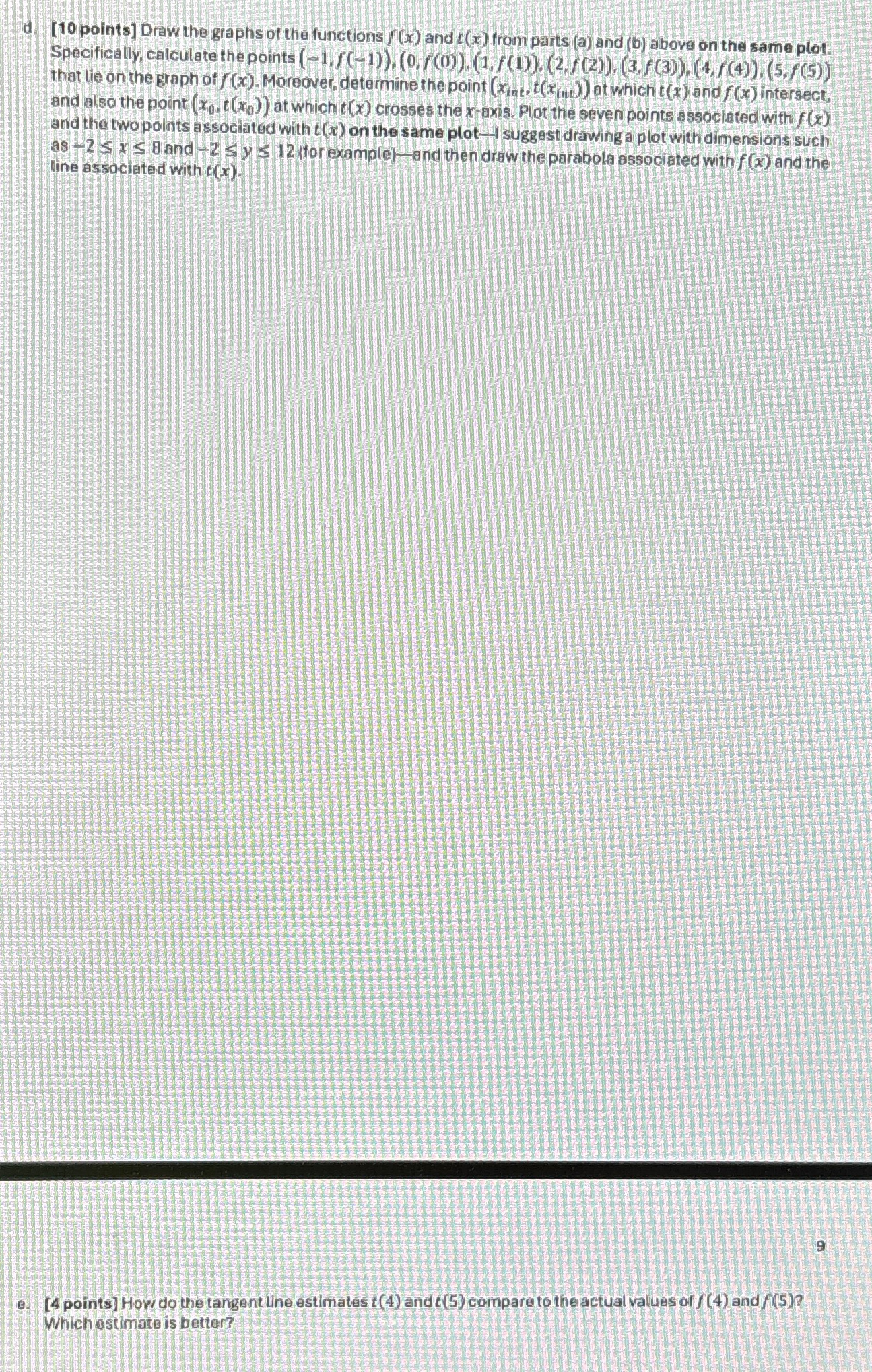 Solved [30 ﻿points total] ﻿Let f(x)=-(x-2)2+9=-x2+4x+5.a. [8 | Chegg.com