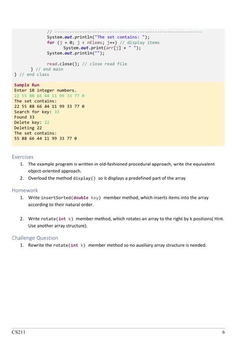 Solved Examples 1. The following program shows how an array | Chegg.com