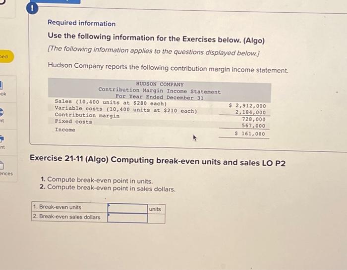 Solved bed J ok nt ¡ int ences Required information Use the | Chegg.com