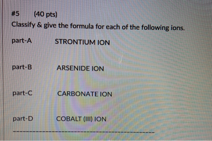 Solved #5 (40 pts) Classify & give the formula for each of | Chegg.com