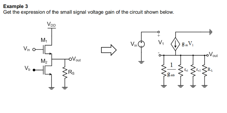 Solved Example 3Get the expression of the small signal | Chegg.com