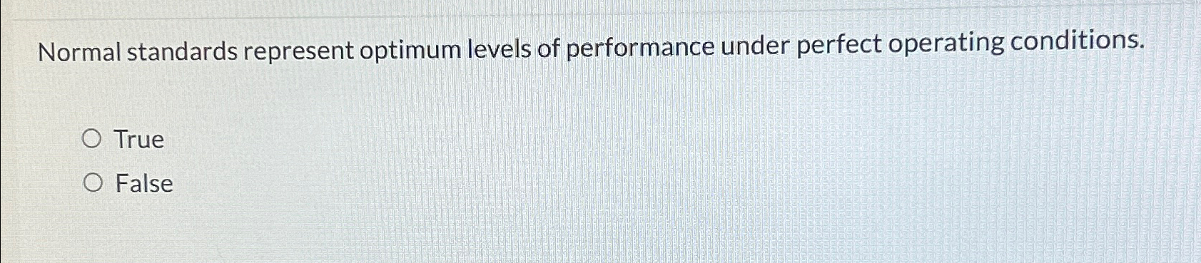 Solved Normal standards represent optimum levels of | Chegg.com