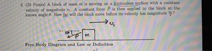 Solved 3. (25 Points) A block of mass m is moving on a | Chegg.com