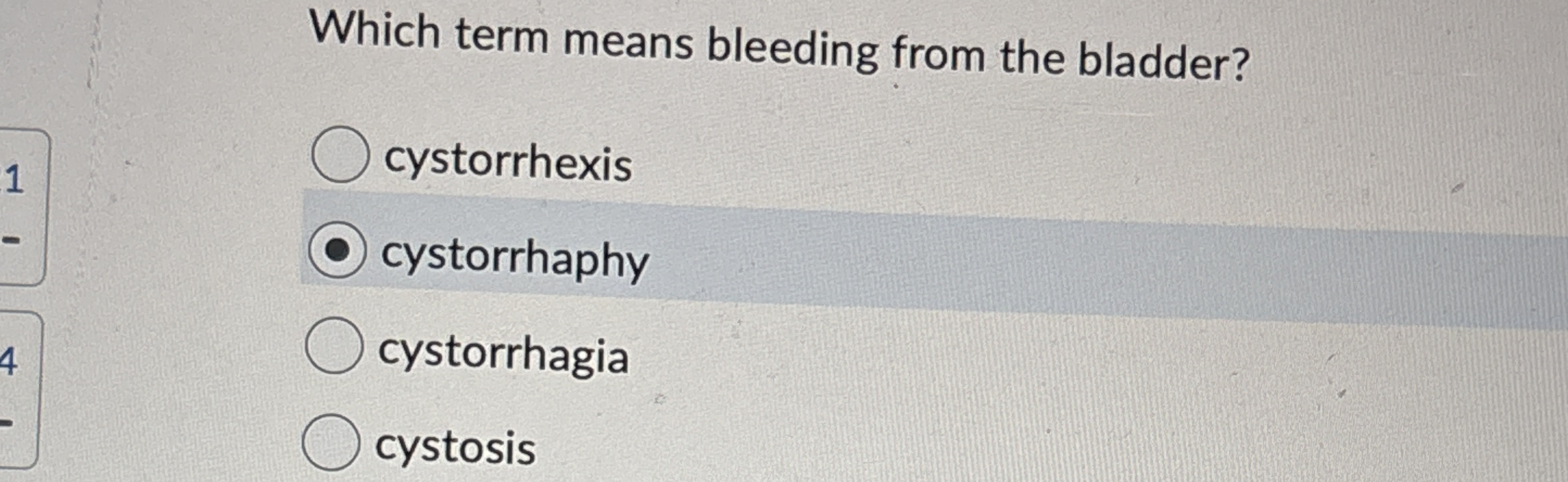 Solved Which term means bleeding from the | Chegg.com