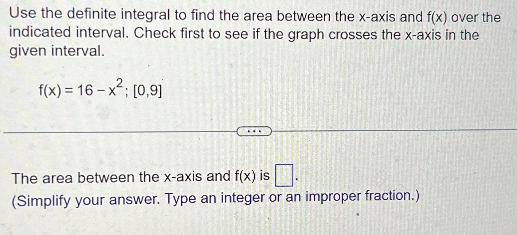 Solved Use the definite integral to find the area between | Chegg.com