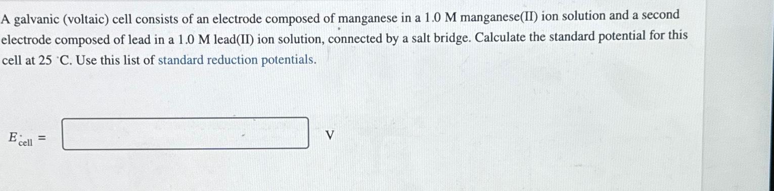 A galvanic (voltaic) cell consists of an electrode | Chegg.com