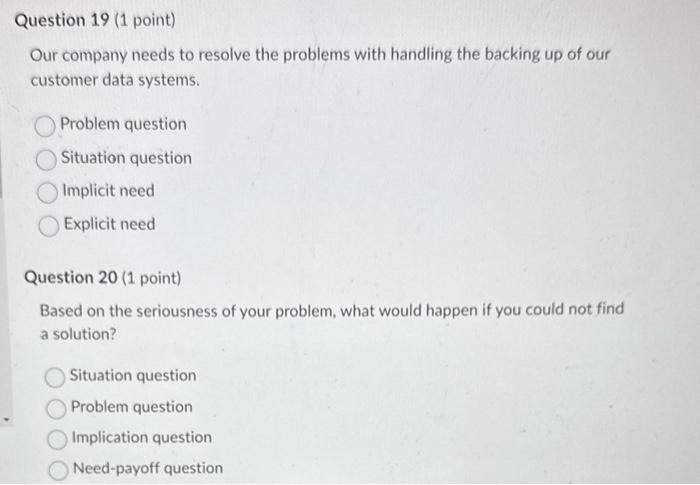 Solved Our company needs to resolve the problems with | Chegg.com
