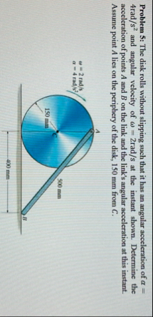 Solved Problem 5: The disk rolls without slipping such that | Chegg.com
