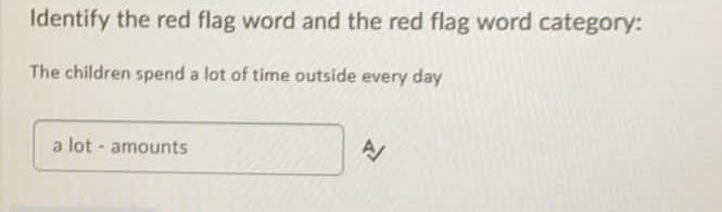Identify the red flag word and the red flag word | Chegg.com