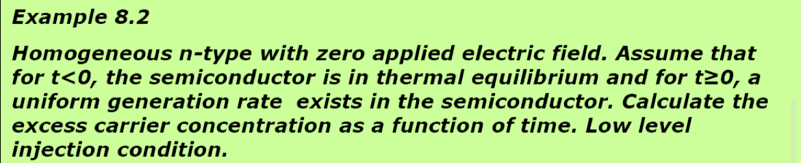 Solved Example 8.2Homogeneous n-type with zero applied | Chegg.com
