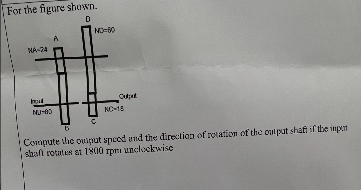 Solved For the figure shown. Compute the output speed and | Chegg.com