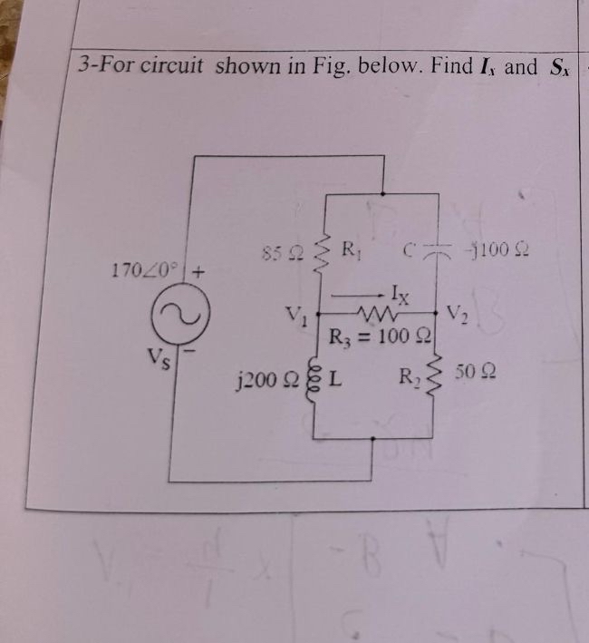 3-For circuit shown in Fig. below. Find Ix ﻿and Sx | Chegg.com
