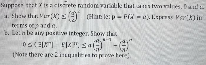Suppose that X is a discrete random variable that | Chegg.com