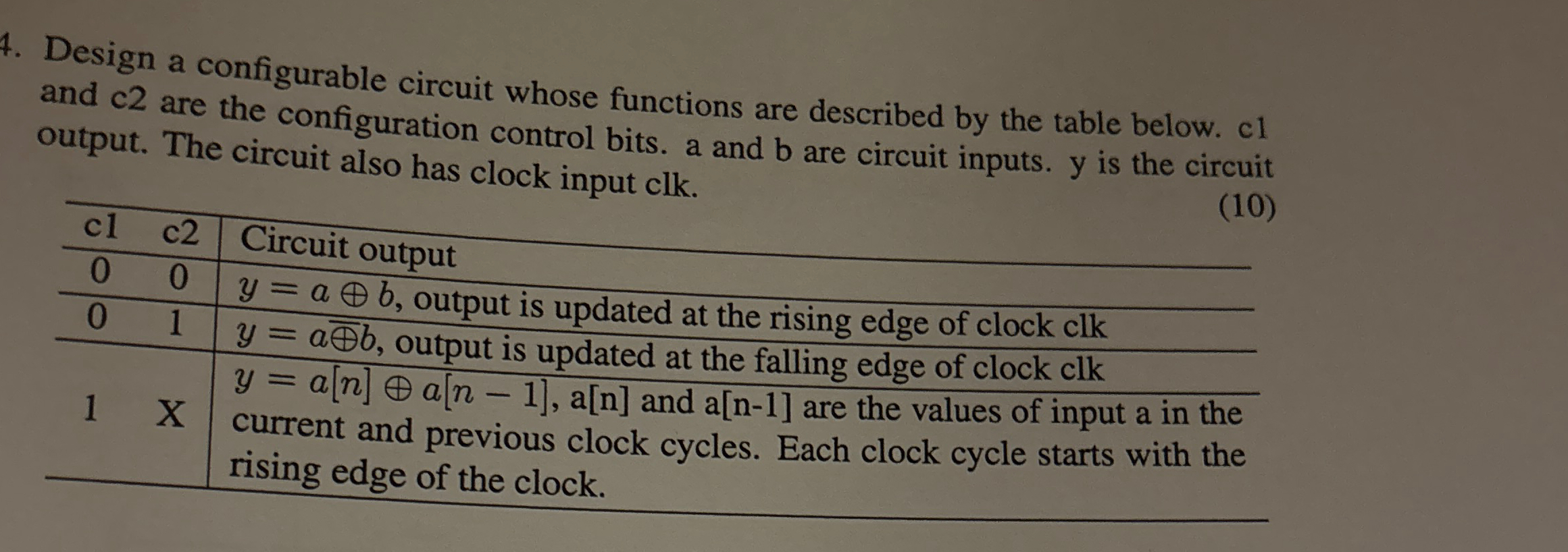 Solved Design a configurable circuit whose functions are | Chegg.com