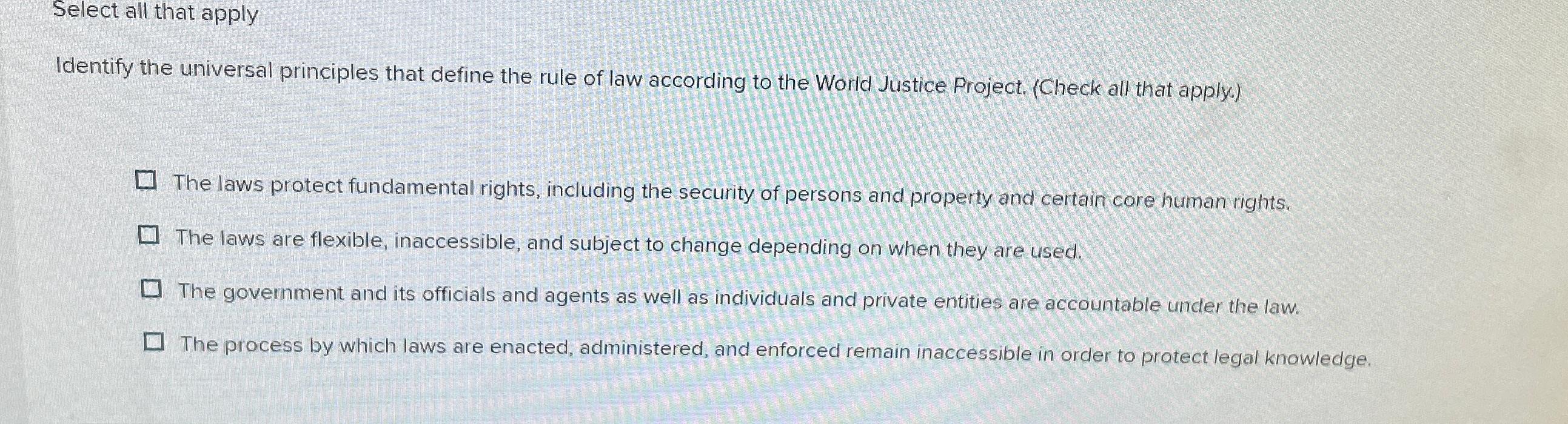 Solved Select all that applyIdentify the universal | Chegg.com