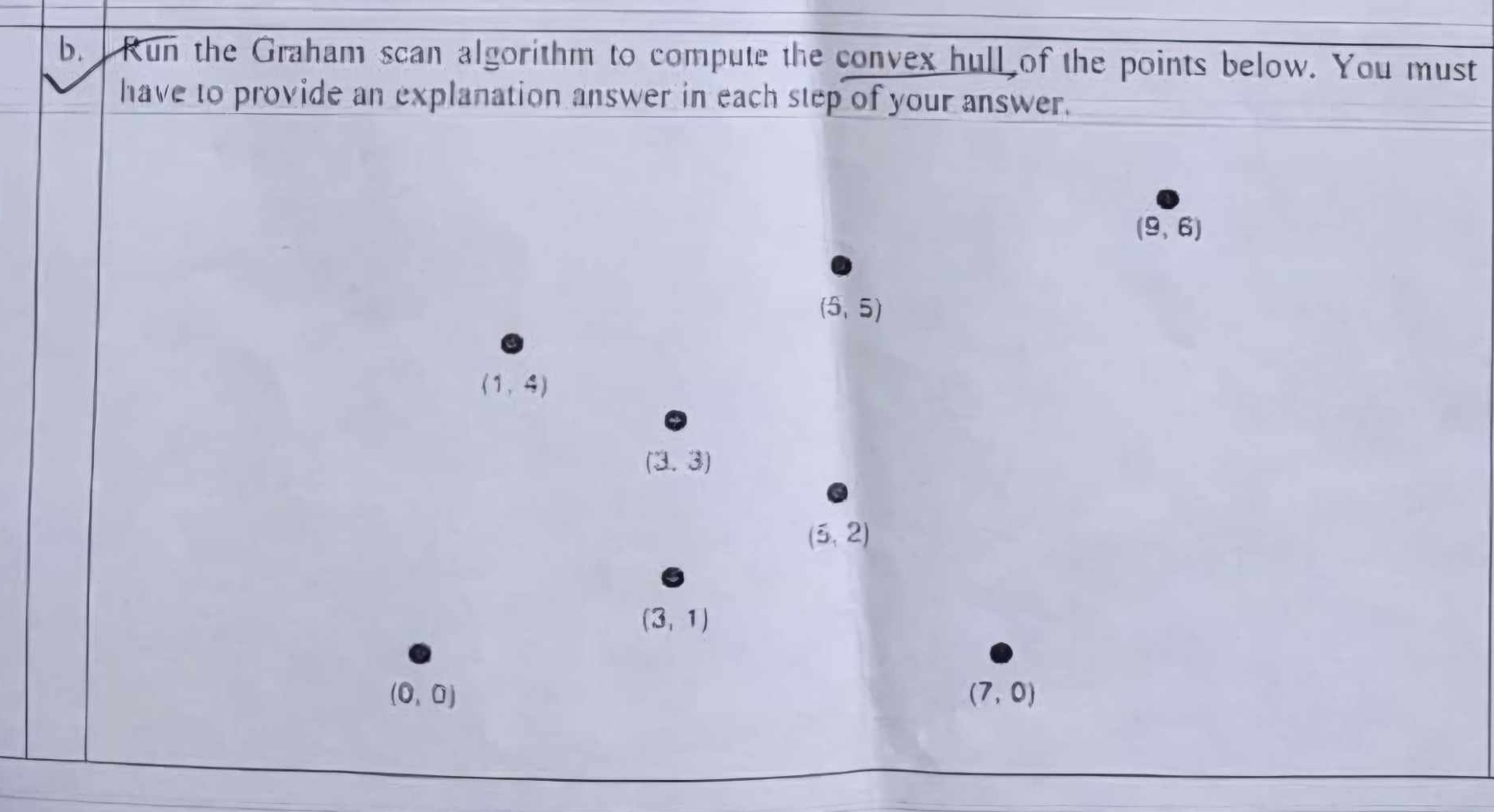 Solved B run The Graham Scan Algorithm To Compute The