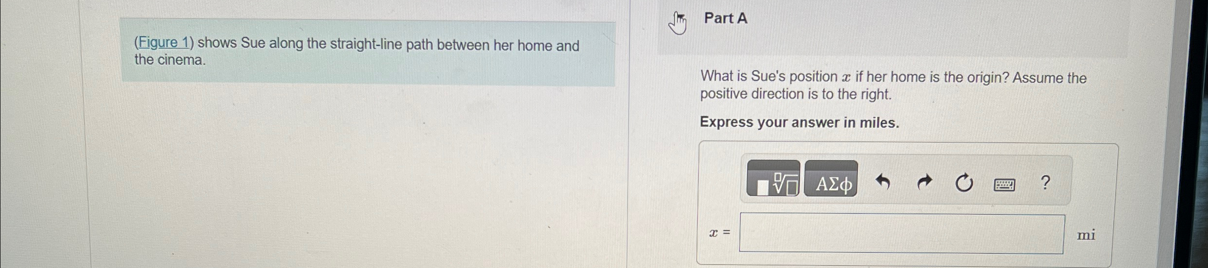 (Figure 1) ﻿shows Sue along the straight-line path | Chegg.com