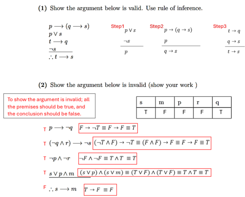 Solved (1) ﻿Show the argument below is valid. Use rule of | Chegg.com