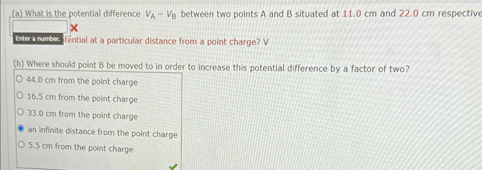 Solved (a). ﻿What is the potential difference VA-VB ﻿between | Chegg.com