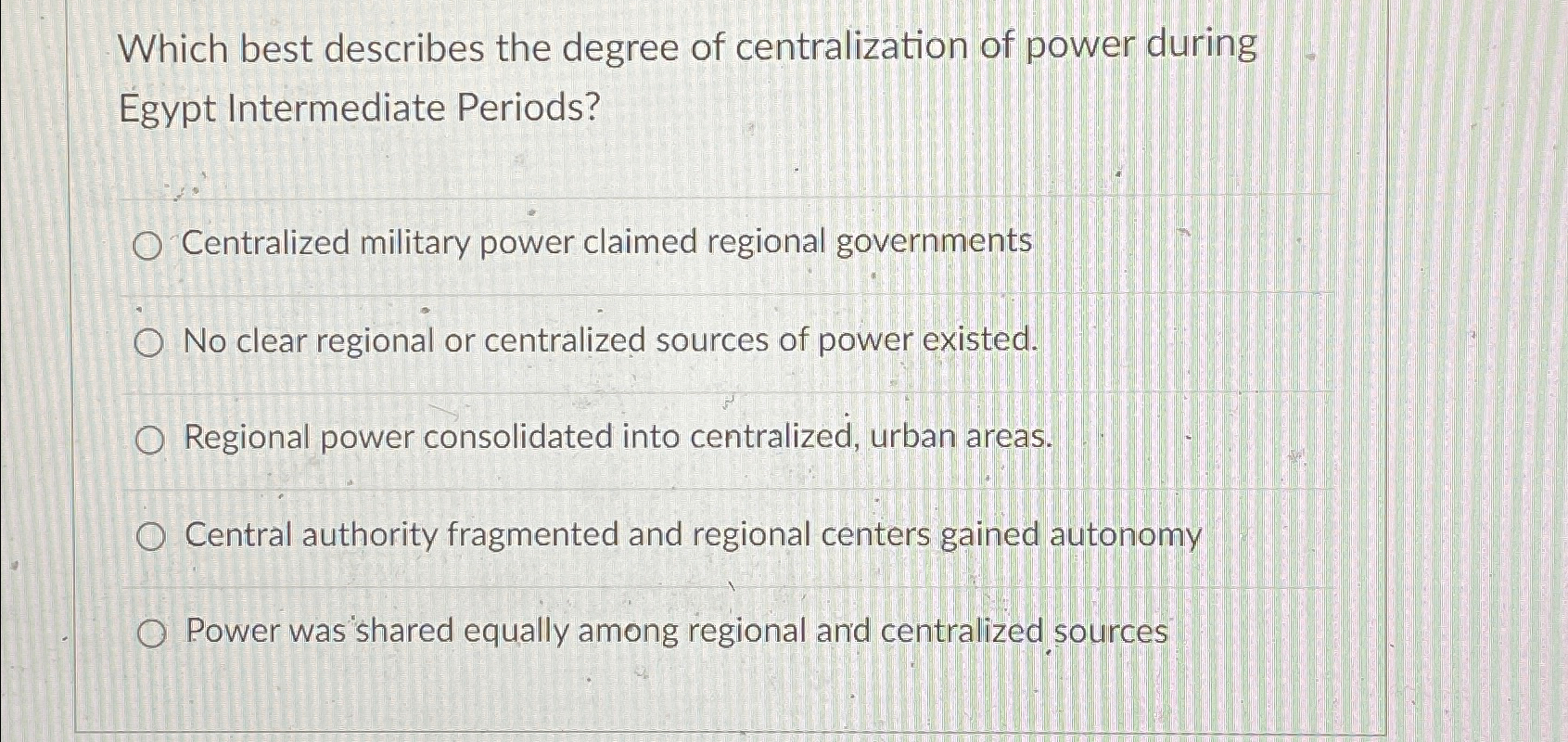 Solved Which best describes the degree of centralization of | Chegg.com