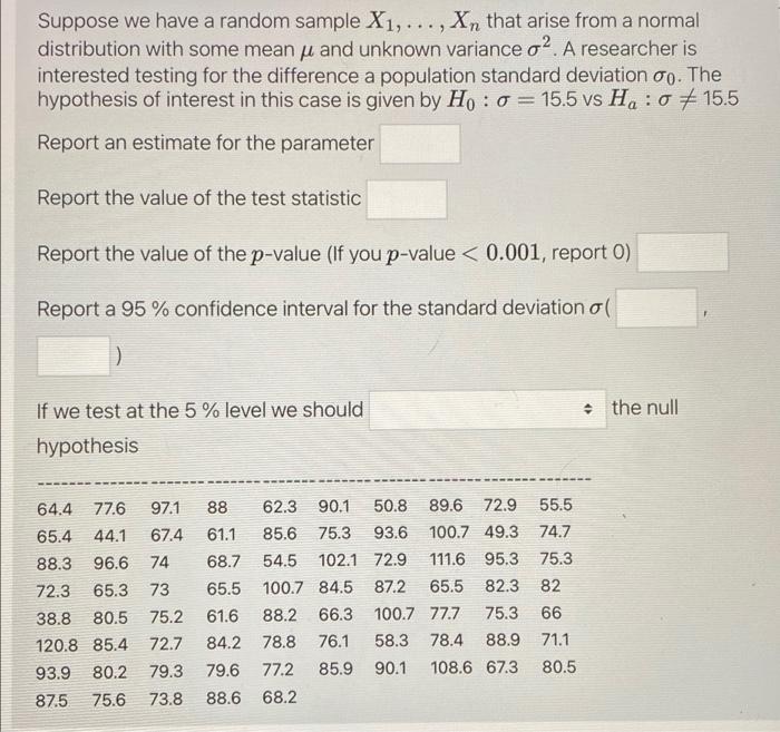 Solved Suppose we have a random sample X1, ... , Xn that | Chegg.com