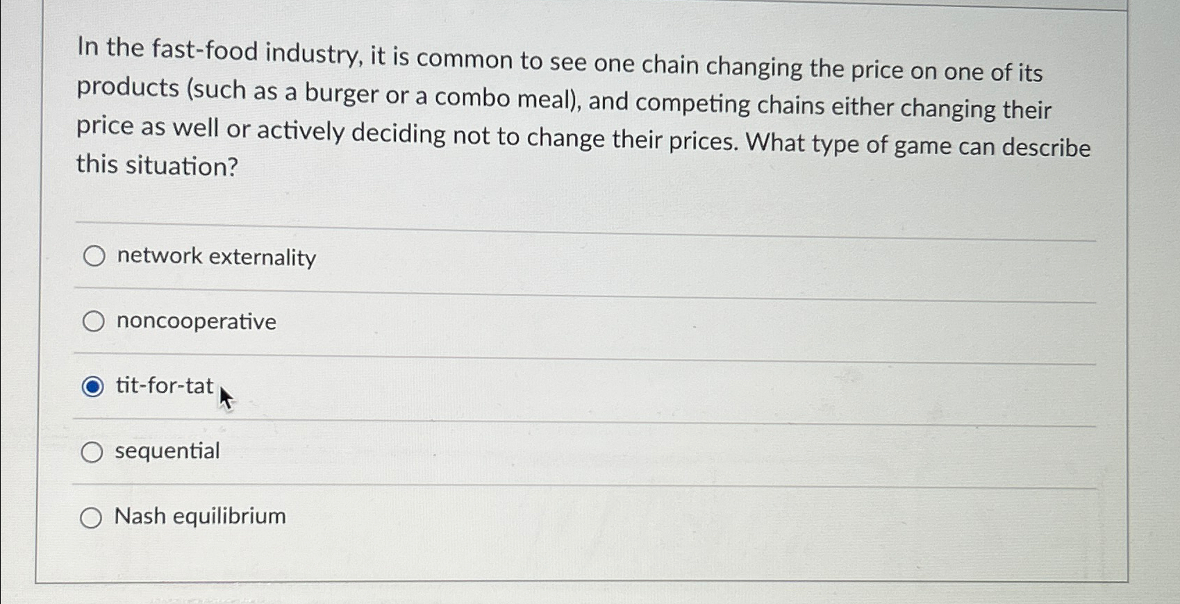 Solved In the fast-food industry, it is common to see one | Chegg.com