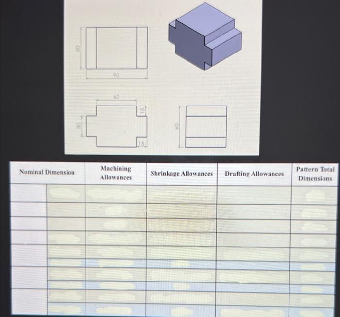 Design the wood pattern thet is required to produce | Chegg.com