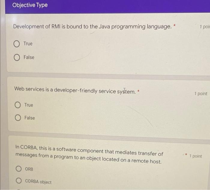 Solved Objective Type Development of RMI is bound to the | Chegg.com