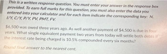 Solved This is a written response question. You must enter | Chegg.com