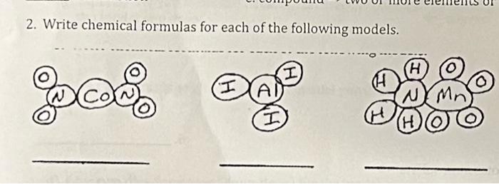 Solved 2. Write chemical formulas for each of the following | Chegg.com