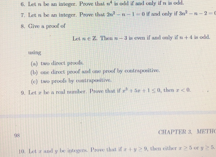 Solved 6. Let n be an integer. Prove that nº is odd if and | Chegg.com