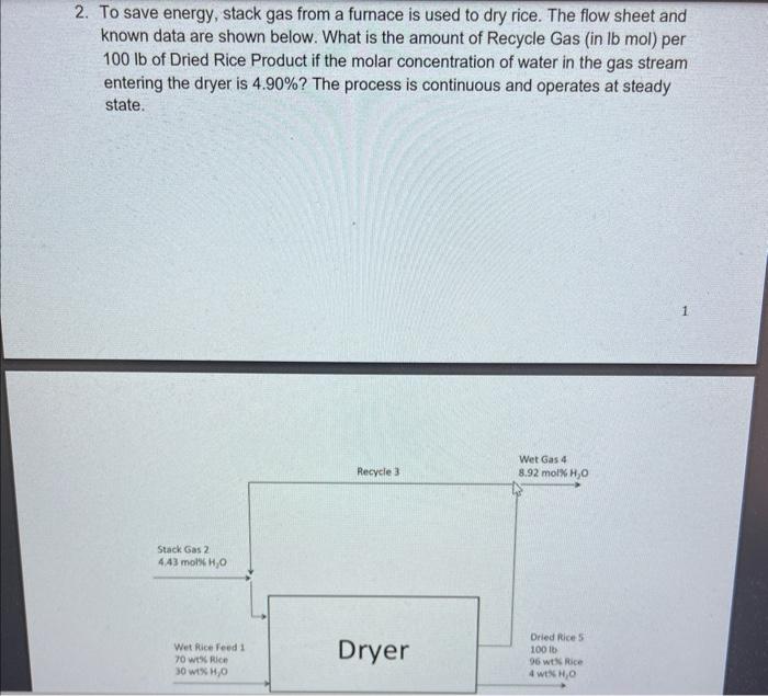 Solved 2. To save energy, stack gas from a furnace is used | Chegg.com