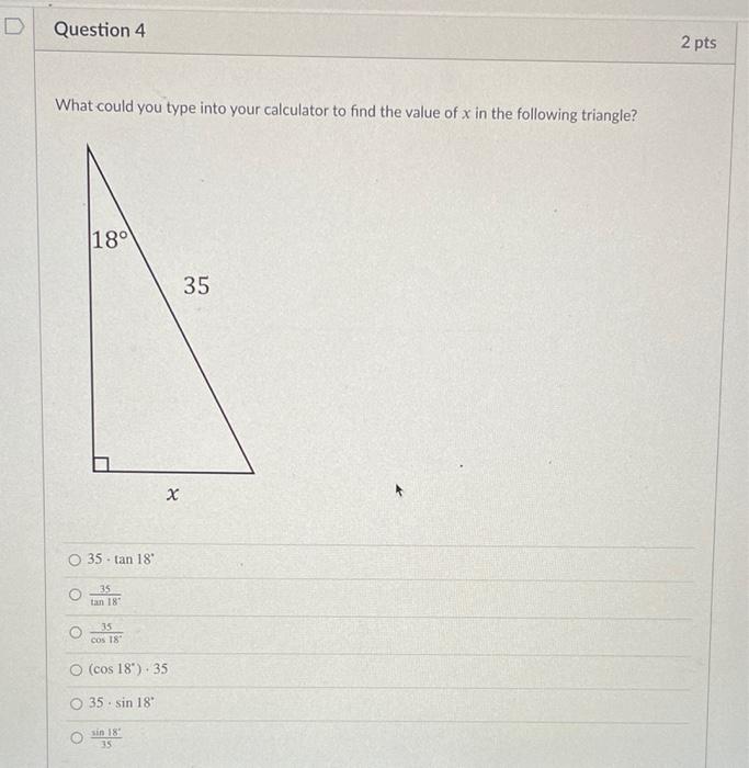 Solved Question 1 2 pts The hypotenuse of a right triangle | Chegg.com