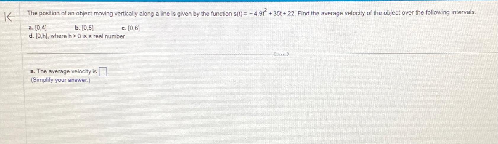 Solved The Position Of An Object Moving Vertically Along A