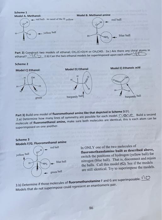 Solved Scheme 1 Model A. Methanol: red ball- no need of the | Chegg.com