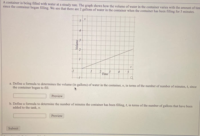 Solved A container is being filled with water at a steady | Chegg.com